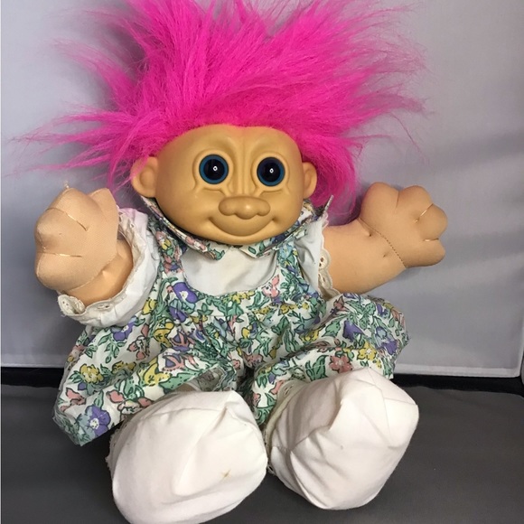 Toys | Vintage Plush Troll Doll Pink Hair | Poshmark